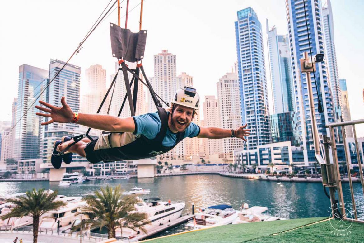 The longest urban zip line in the world is in Dubai Marina ...
