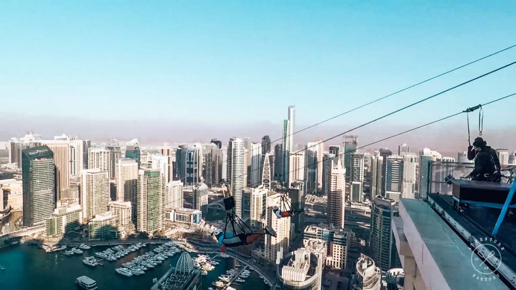 The longest urban zip line in the world is in Dubai Marina ...
